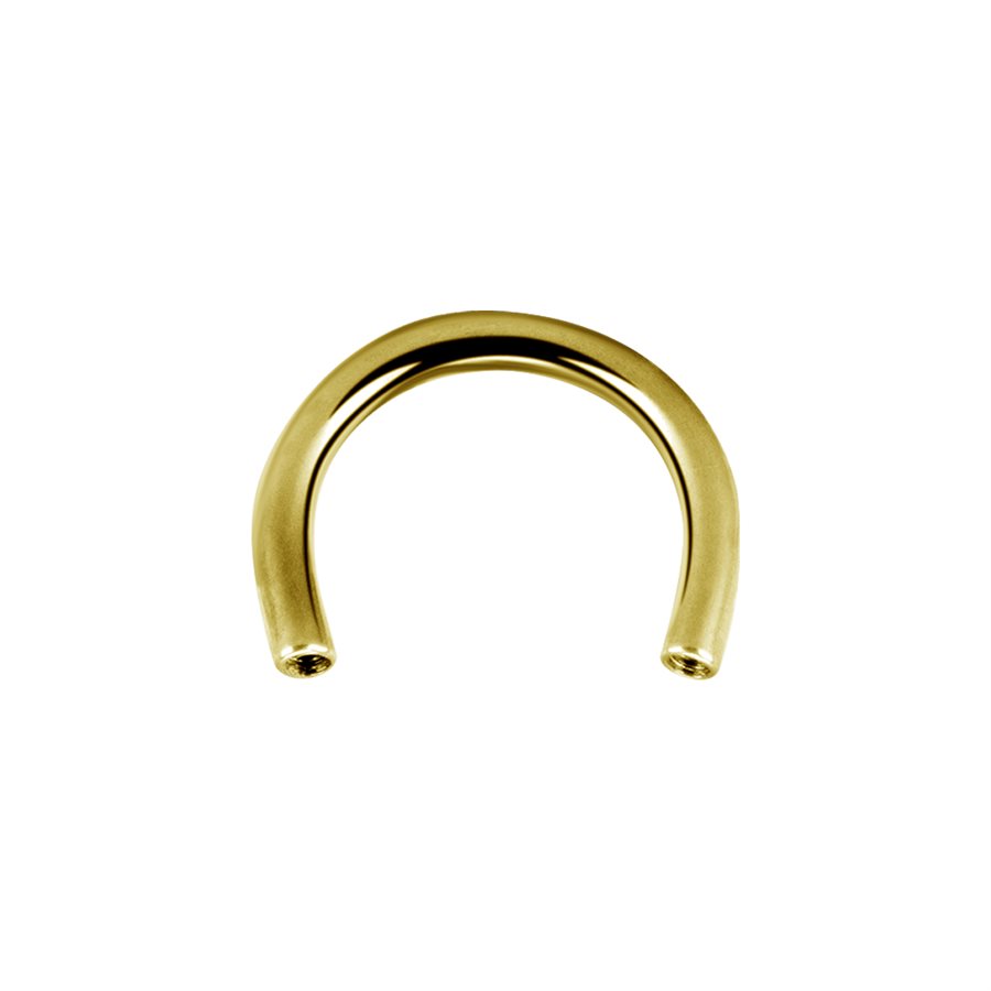 18K gold plated titanium internal circular barbell stem